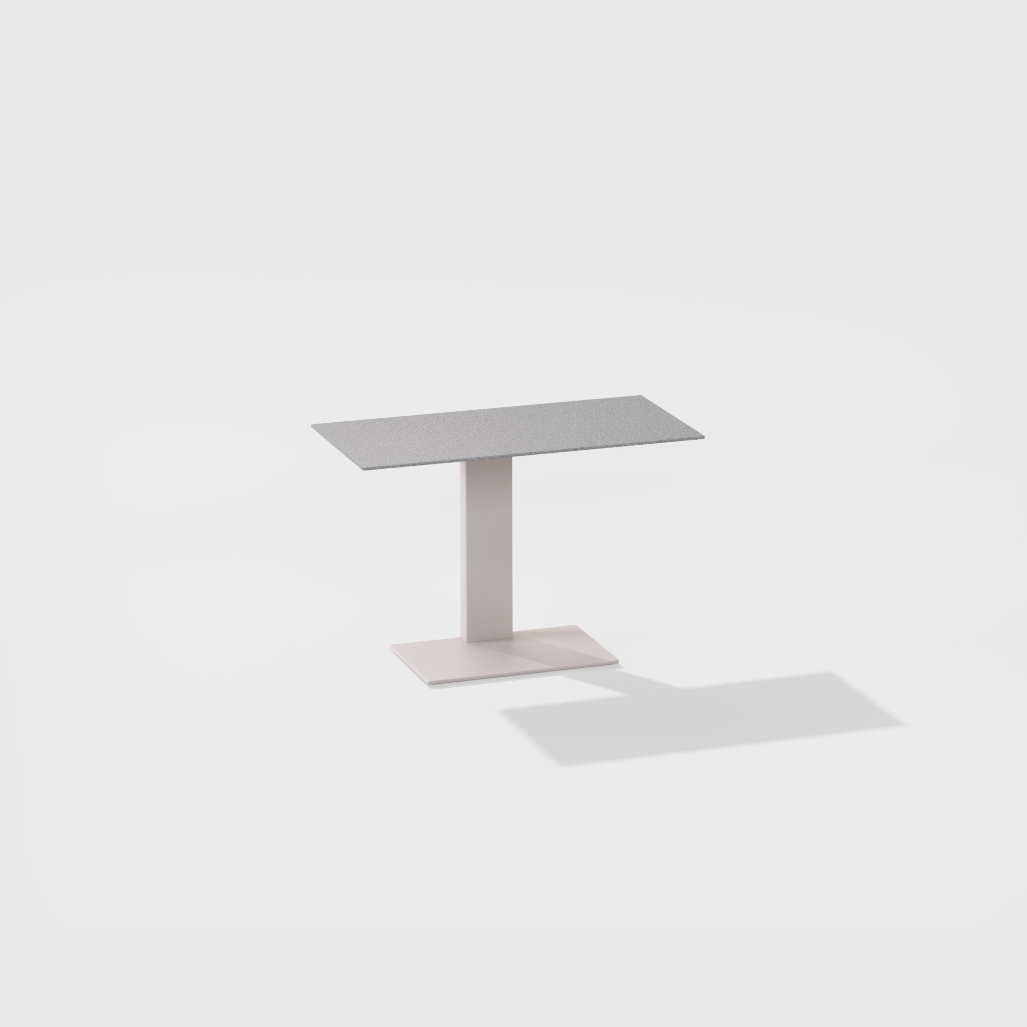 Solaris small table with top in speckled aluminium 70 x 35 x h 47 cm
