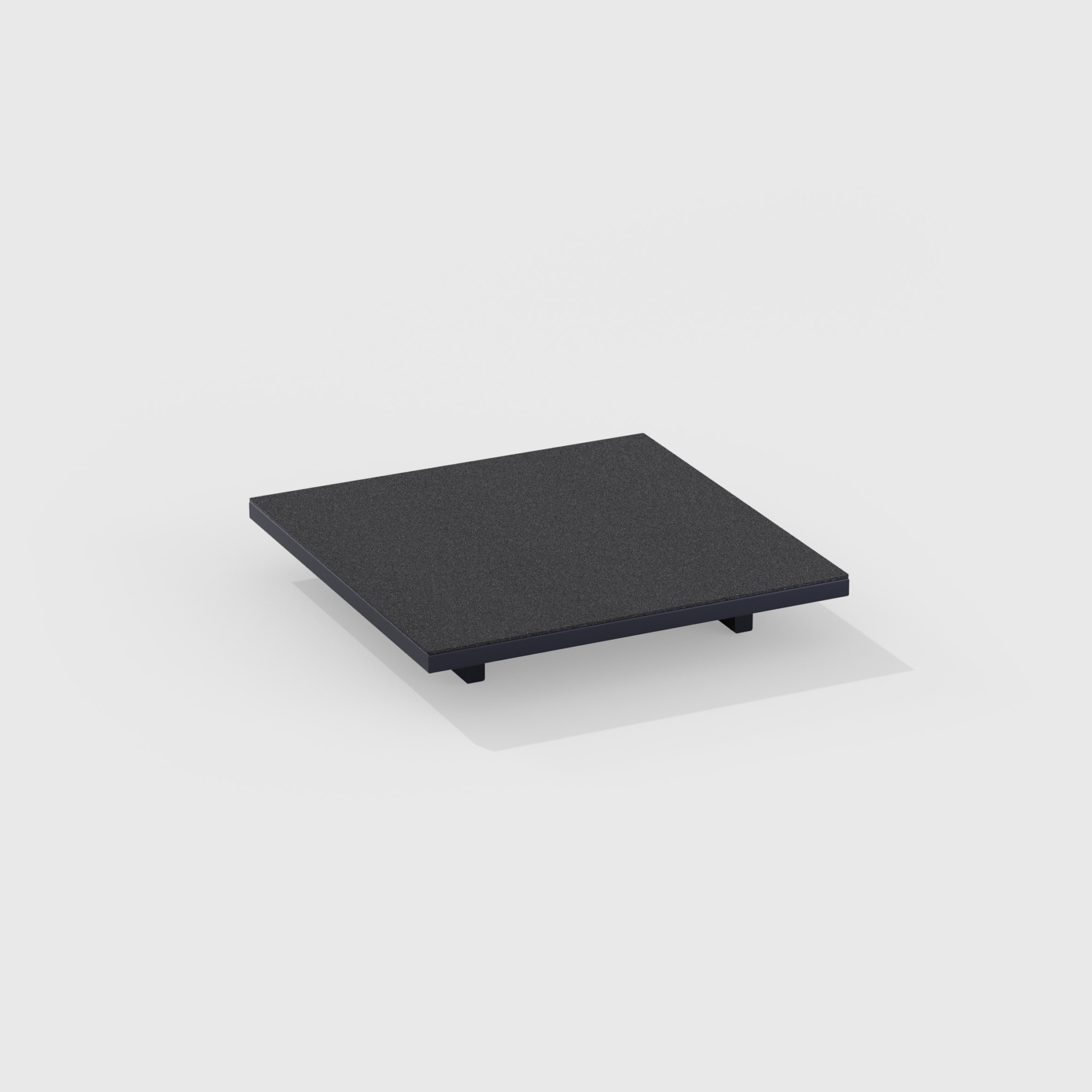 Solaris low square table with top in speckled aluminium 90 x 90 x h 15 cm