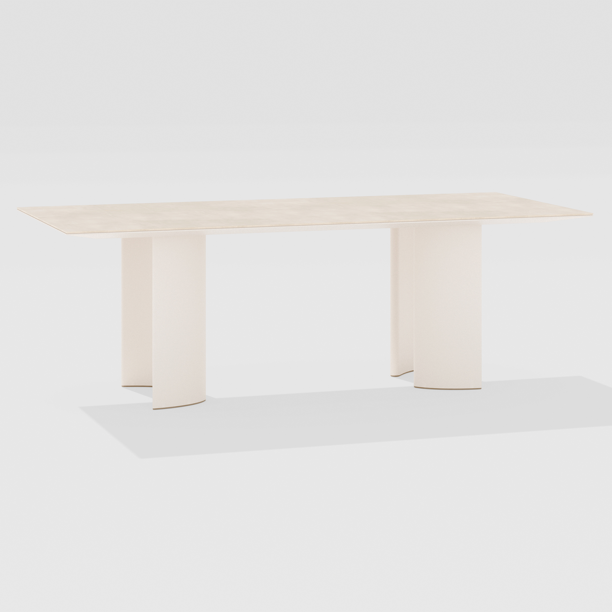Naca rectangular table with top in porcelain stoneware