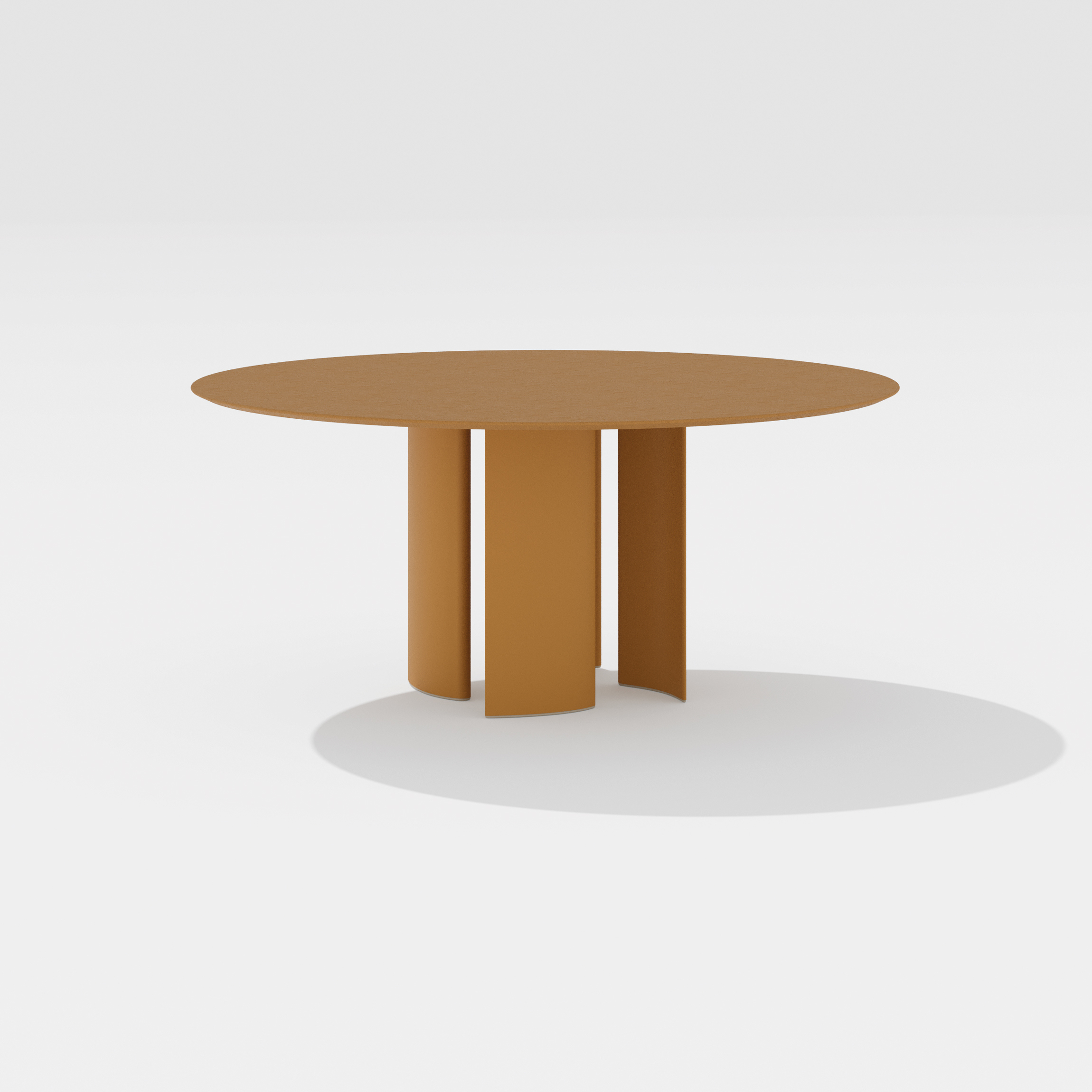 Tavolo tondo con piano ricoperto in malta