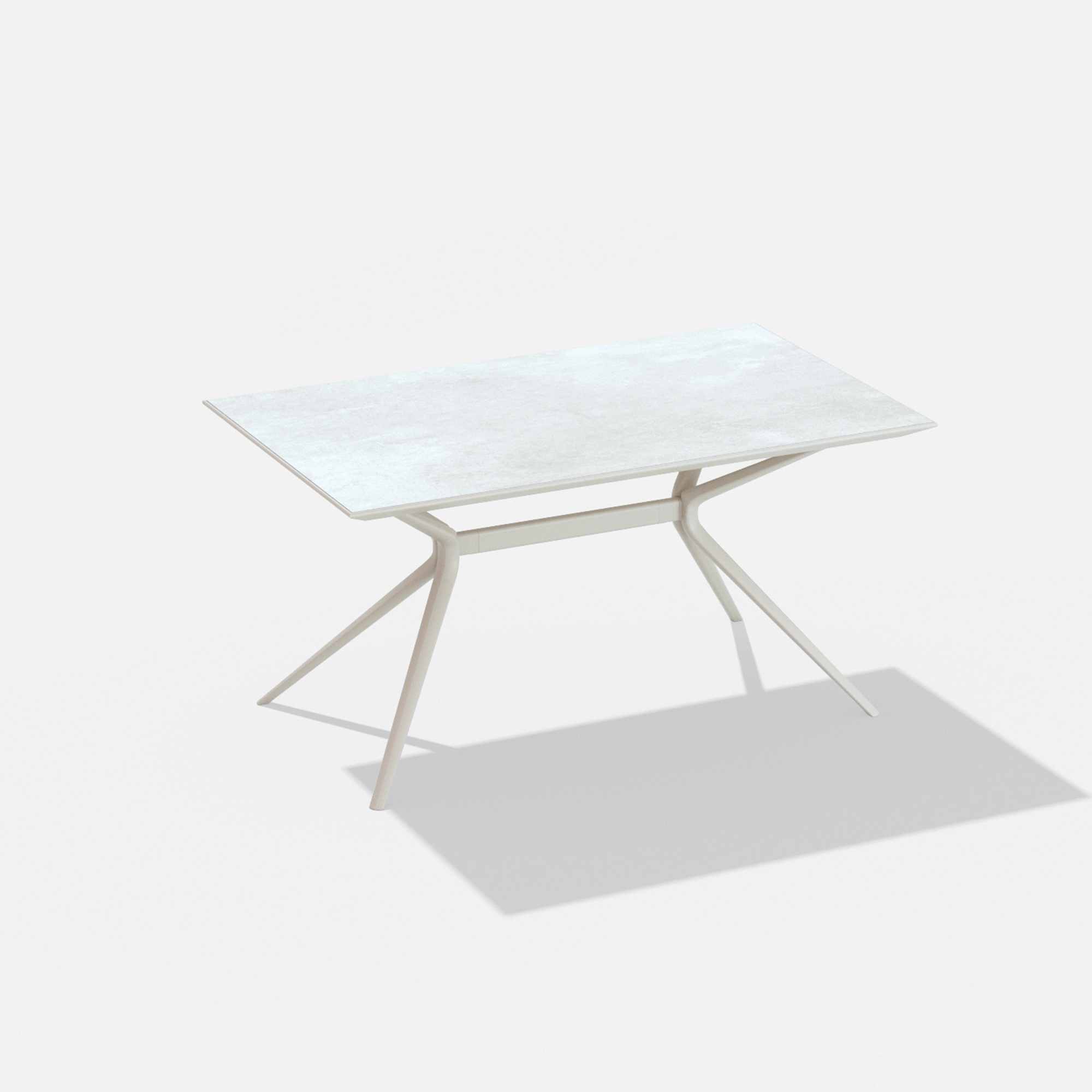 Moai rectangular table with top in porcelain stoneware 150 x 90 x h 74 cm